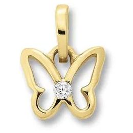 Kettenanh&auml;nger ONE ELEMENT "Zirkonia Schmetterling Anh&auml;nger aus 333 Gelbgold", gold, Schmuckanh&auml;nger, M&auml;dchen, Gelbgold 333 Gold, Gelbgold 333, Gold, Kettenanh&auml;nger, Symbolische Note &ndash; harmonisch gestaltet mit Liebe zum Detail
