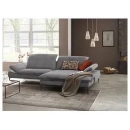 Ecksofa W.Schillig "enjoy&MORE, Designsofa, elegant und bequem, L-Form", grau (dolphin r66), B:294cm H:87cm T:185cm, Chenille-Flachgewebe R66 (85% Polyester, 15% Nylon);Longlife Xtra-Leder Z59: Glattleder mit modischer Pr&auml;gung. Hautst&auml;rke 0, 9 - 1, 1 mm;Stoff S37 (100% Polyester), Sofas, Ecksofa, Sitztiefenverstellung, F&uuml;&szlig;e bronze pulverbeschichtet, Breite 294 cm