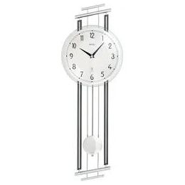 Funk-Pendelwanduhr AMS "F5314", silber (anthrazit, silberfarben), Wanduhren, B/H/L: 23cm x 7cm x 65cm, Quarzuhr, Aluminium-/Holzgeh&auml;use,Esszimmer,Wohnzimmer