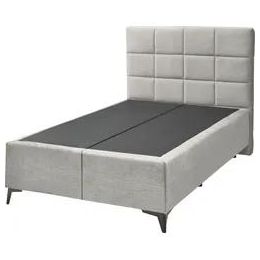 Boxspringbett ED EXCITING DESIGN "Navarra", silber, B:143cm L:210cm, 100% Polyester, Komplettbetten, Boxspringbett, wahlweise mit Matratze