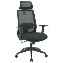 B&uuml;rostuhl OTTO HOME "Tallard, Mesh Schreibtischstuhl, ergonomische Ausstattung", schwarz (schwarz, schwarz), B:68cm H:114cm T:68cm, St&uuml;hle, B&uuml;rostuhl, verstellbare Kopfst&uuml;tze, Lumbalst&uuml;tze & Armlehnen