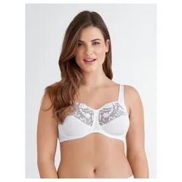 B&uuml;gelloser BH Felina "Moments", Damen, Gr. 85, Cup E, wei&szlig;, Spitze, Obermaterial: 80% Polyamid, 13% Polyester, 7% Elasthan, unifarben, BHs, mit Spitze, Blumenstickerei, St&uuml;tzfunktion und Vollk&ouml;rbchen