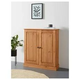 Garderobenschrank OTTO HOME "Liotta", beige (natur gebeizt, gewachst), B:88cm H:100cm T:34cm, Massivholz, Schr&auml;nke, Garderobenschrank, mit 2 verstellbare Einlegeb&ouml;den, aus massivem Kiefernholz