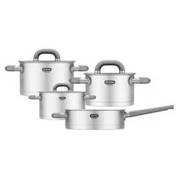 Topf-Set Mulex "LUGANO", grau (edelstahlfarben), 5 l, T&ouml;pfe, inkl. Stielpfanne 24 cm ohne Deckel, Induktion