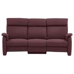 3-Sitzer Home Affaire "Turin mit Steckdose und USB-Port auch in Easy care-Bezug", rot (bordeaux), B:218cm H:107cm T:104cm, Sofas, 2 x vollmotorische Relaxfunktion, herunterklappbarer Tisch