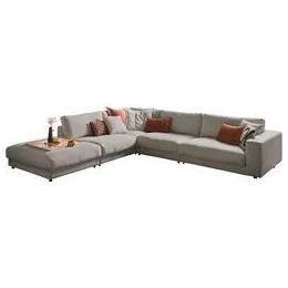 Ecksofa 3C Candy "Enisa II, bequem und komfortabel, gro&szlig;es Familiensofa, L-Form", grau (light, grau), B:365cm H:86cm T:322cm, 100% Polyester, Sofas, Ecksofa, incl. 3 Flatterkissen, wahlweise mit Flecken-Schutz-Bezug Easy care
