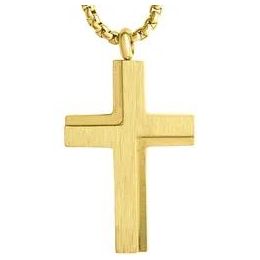 Kette mit Anh&auml;nger Firetti "Schmuck Geschenk Kreuz", gold (gelbgoldfarben), Halsketten, Damen, Edelstahl, L: 45 B: 2,3mm, B:2,3mm