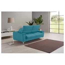 Schlafsofa Egoitaliano "Francine Designsofa, Loungesofa mit Dauerschlaffunktion, Breite 233 cm", blau (t&uuml;rkis), B:233cm H:100cm T:106cm, Leder &raquo;BULL&laquo; (echtes Rindsleder). Geschliffenes, pigmentiertes und behandeltes Rindsleder mit einer Dicke von 1, 3-1, 5 mm. Dieses Leder zeigt eine ziemlich weiche Hand mit einem halb undurchsichtigen Aussehen. Es handelt sich um ein gesch&uuml;tztes Leder. Eine leich
