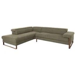 Ecksofa W.Schillig "finn, Designsofa mit tollem Sitzkomfort, bequem, L-Form", schwarz (pepper s22), B:281cm H:71cm T:230cm, Flachgewebe S22 (100% Polyester);Stoff S37 (100% Polyester);Longlife Xtra-Leder Z59: Glattleder mit modischer Pr&auml;gung. Hautst&auml;rke 0, 9 - 1, 1 mm, Sofas, Ecksofa, German Design Award 2016, Fu&szlig;gestell Nussbaum natur, Breite 281 cm