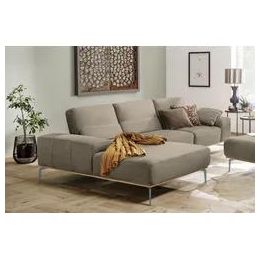 Ecksofa W.Schillig "run, Designsofa mit tollem Sitzkomfort, bequem, L-Form", beige (ecru w82), B:319cm H:88cm T:178cm, Longlife Xtra-Leder Z73: Naturwalkleder der Luxusklasse aus den erlesensten Rohh&auml;uten. Hautst&auml;rke 1, 1 &ndash; 1, 3 mm;ROHLEDER Jacquard-Flachgewebe Q2 W60 (63% Polyester, 37% Polyacryl);ROHLEDER Chenille-Flachgewebe Q2 W77 (68% Polyacryl, 32% Polyester);Stoff S37 (100% Polyester), Sofa