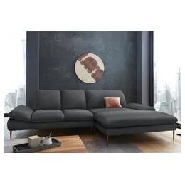 Ecksofa W.Schillig "enjoy&MORE, Designsofa, bequem, zeitlos und elegant, L-Form", schwarz (schwarz z59), B:310cm H:87cm T:185cm, Chenille-Flachgewebe R66 (85% Polyester, 15% Nylon);Longlife Xtra-Leder Z59: Glattleder mit modischer Pr&auml;gung. Hautst&auml;rke 0, 9 - 1, 1 mm;Stoff S37 (100% Polyester), Sofas, Ecksofa, Sitztiefenverstellung, F&uuml;&szlig;e bronze pulverbeschichtet, Breite 310 cm