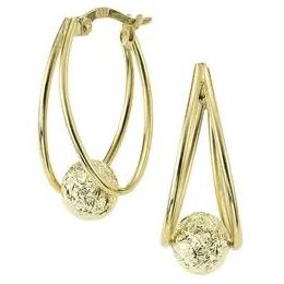 Paar Creolen Firetti "Schmuck Geschenk Gold 333 Kugel", gold (gelbgoldfarben), Ohrringe, Damen, Gelbgold 333