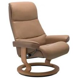 Relaxsessel stressless "View", braun (almond paloma), B:91cm H:109cm T:83cm, Leder BATICK: BATICK ist ein leicht korrigiertes, durchgef&auml;rbtes und genarbtes M&ouml;belleder, bei dem die meisten Unebenheiten und Spuren in der Regel entfernt wurden.;Leder PALOMA: PALOMA ist ein durchgef&auml;rbtes Semianilin-M&ouml;belleder mit nat&uuml;rlicher Narbung.;ROHLEDER Stoff Q2 FARON: Ein fester zuverl&auml;ssiger Boucl&eacute; mit einem 