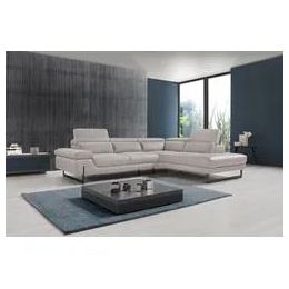 Ecksofa Egoitaliano "Queenie, extravagantes Sofa mit erstklassigem Sitzkomfort, L-Form", grau (stone), B:284cm H:95cm T:108cm, Luxus-Microfaser (100% Polyester) Leder &raquo;BULL&laquo; (echtes Rindsleder). Geschliffenes, pigmentiertes und behandeltes Rindsleder mit einer Dicke von 1, 3-1, 5 mm. Dieses Leder zeigt eine ziemlich weiche Hand mit einem halb undurchsichtigen Aussehen. Es handelt sich um ein gesch