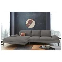 Ecksofa W.Schillig "enjoy&MORE, Designsofa, bequem, zeitlos und elegant, L-Form", grau (grau r66), B:340cm H:87cm T:185cm, Chenille-Flachgewebe R66 (85% Polyester, 15% Nylon);Longlife Xtra-Leder Z59: Glattleder mit modischer Pr&auml;gung. Hautst&auml;rke 0, 9 - 1, 1 mm;Stoff S37 (100% Polyester), Sofas, Ecksofa, Sitztiefenverstellung, F&uuml;&szlig;e schwarz pulverbeschichtet, Breite 340 cm