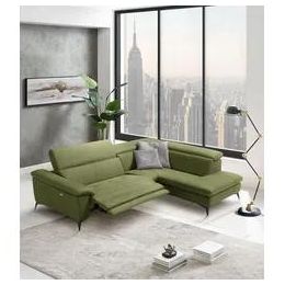 Ecksofa Egoitaliano "Martine, Multifunktionssofa mit Komfortfunktionen, edel und bequem", gr&uuml;n (kiwi), B:272cm H:96cm T:203cm, Sofas, Ecksofa, mit Ottomane, elektrischer Relaxfunktion und Kopfteilverstellung