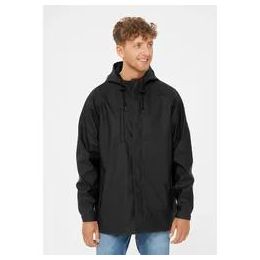 Regen- und Matschjacke Derbe "Passby_plain", Herren, Gr. S, schwarz (jet schwarz), Obermaterial: 100% Polyester; Futter: 100% Polyester, Basic, normal, B&uuml;ndchen, Jacken, wasserabweisend, winddicht, Kapuze