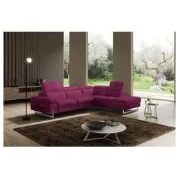 Ecksofa Egoitaliano "Candice, elegant, edel und bequem, erstklassiger Sitzkomfort, L-Form", pink (fuchsia), B:278cm H:100cm T:221cm, Sofas, Ecksofa, inkl. 2 elektrischer Relaxfunktionen, Bedienung &uuml;ber Taste an Armlehne