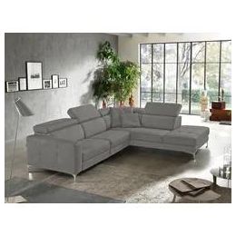 Ecksofa Egoitaliano "Matt, hoher Sitzkomfort und aufwendige Detailverarbeitung, L-Form", grau (steingrau), B:285cm H:100cm T:221cm, Luxus-Micofaser Lederoptik (100% Polyester) ist ein neues technisches Gewebe mit einem visuellen und taktilen Aspekt, der dem Nubuk sehr nahe kommt, mit innovativen Eigenschaften. Seine au&szlig;erordentliche Weichheit kommt von einem exklusiven Produktionsprozess, der Unre