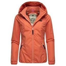 Outdoorjacke Ragwear "Dizzie", Damen, Gr. L (40), rot (ziegelrot), Au&szlig;enmaterial: 100% Polyester. Innenfutter: 100% Polyester. Wattierung: 100% Polyester, gerade h&uuml;ftbedeckend, &Auml;rmel ohne &Auml;rmelschlitz Rippstrickb&uuml;ndchen, Jacken Outdoorjacke, Wasserdichte &Uuml;bergangsjacke mit gro&szlig;er Kapuze, Topseller