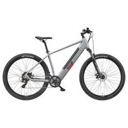 E-Bike Telefunken "Aufsteiger M921" Gr. 48, grau (grau, schwarz), Elektrofahrr&auml;der, 48cm, 29 Zoll (73,66cm), Pedelec, Elektrofahrrad f&uuml;r Damen u. Herren, MTB