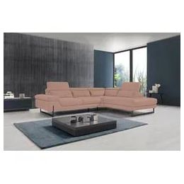 Ecksofa Egoitaliano "Queenie, extravagantes Sofa mit erstklassigem Sitzkomfort, L-Form", rosa (millenium rose), B:284cm H:95cm T:108cm, Luxus-Microfaser (100% Polyester) Leder &raquo;BULL&laquo; (echtes Rindsleder). Geschliffenes, pigmentiertes und behandeltes Rindsleder mit einer Dicke von 1, 3-1, 5 mm. Dieses Leder zeigt eine ziemlich weiche Hand mit einem halb undurchsichtigen Aussehen. Es handelt sich um 