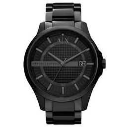 Quarzuhr Armani Exchange, schwarz, Armbanduhren, Damen, Quarzuhr, Armbanduhr, Herrenuhr, Datum, analog, Edelstahlarmband