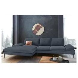 Ecksofa W.Schillig "enjoy&MORE, Designsofa, bequem, zeitlos und elegant, L-Form", blau (marine r66), B:340cm H:87cm T:185cm, Chenille-Flachgewebe R66 (85% Polyester, 15% Nylon);Longlife Xtra-Leder Z59: Glattleder mit modischer Pr&auml;gung. Hautst&auml;rke 0, 9 - 1, 1 mm;Stoff S37 (100% Polyester), Sofas, Ecksofa, Sitztiefenverstellung, F&uuml;&szlig;e schwarz pulverbeschichtet, Breite 340 cm