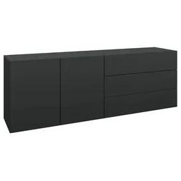 borchardt M&ouml;bel Sideboard BORCHARDT M&Ouml;BEL "Sophia", schwarz (schwarz matt), B:152cm H:53cm T:35cm, Holzwerkstoff, Sideboards, Sideboard, Breite 152 cm, zur Wandmontage