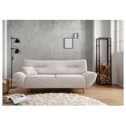 3-Sitzer Home Affaire "Drago", beige (creme), B:205cm H:81cm T:90cm, 100% Polyester, Sofas, frei im Raum stellbar, inkl. 1 Zierkissen