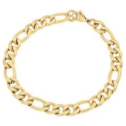 Edelstahlarmband Firetti "Schmuck Geschenk Figarokettengliederung, 8,0 mm breit" Gr. 21, gold (gelbgoldfarben), Armb&auml;nder, Herren, 21, Edelstahl, Edelstahlarmband