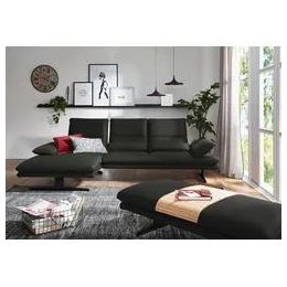 Ecksofa W.Schillig "broadway, Designsofa mit tollem Sitzkomfort", grau (graphit z59), B:291cm H:94cm T:164cm, Longlife Xtra-Leder Z59: Glattleder mit modischer Pr&auml;gung. Hautst&auml;rke 0, 9 - 1, 1 mm, Sofas, Ecksofa, Sitztiefenverstellung, Kopfteil- & Seitenteilverstellung, Breite 291cm