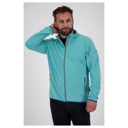 Fleecejacke DEPROC ACTIVE "KIRKVALE II MEN", Herren, Gr. S, blau, 100% Polyester, bequem, gerader Abschluss mit Gummizug, Jacken Fleecejacke, weiche Fleecejacke in traditioneller Optik