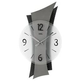 Wanduhr AMS "9400", grau (silberfarben, anthrazit), Wanduhren, B/H/L: 6cm x 46cm x 23cm, Wanduhr, Quarz,Holz,Metall,Wohnzimmer,Esszimmer,Made in Germany,B&uuml;ro,Flur