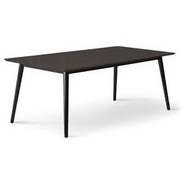 Esstisch HAMMEL FURNITURE "Meza Designtisch mit Auszugsfunktion und 2 Einlegeplatten", schwarz (schwarz, schwarz, schwarz), B:210cm H:74cm T:100cm, Tischplatte: Schwarzes nanobehandeltes Fenix-Laminat (schwarzer Rand), Gestell: Massive Esche. Mit nanobehandeltem Laminat, einer matten, seidigen Oberfl&auml;che, die Fingerabdr&uuml;cke abweist und langlebig und hygienisch ist., Tische, Esstisch, abgerundete T