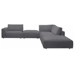 Ecksofa Musterring "LUCIA L-Form", grau (stone crona), B:340cm H:81cm T:346cm, Flachgewebe FLORIS (100% Polyester);Flachgewebe VALMONT (60% Baumwolle/ 40% Leinen);Microfaser CRONA (100% Polyester), Sofas, Ecksofa, in vielen Qualit&auml;ten und 4 verschieden N&auml;hten