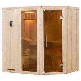 Sauna Weka "Varberg", beige (natur), Bio-Ofen, externe Steuerung, 7,5 kW, Saunen, 7,5 kW Bio-Ofen mit digitaler Steuerung
