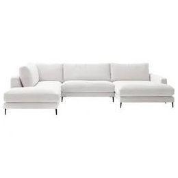 Wohnlandschaft Home Affaire "Downtown XXL B/T/H: 341/223/84 cm Loungem&ouml;bel zum Relaxen", wei&szlig;, B:341cm H:84cm T:223cm, 88% Polyester, 12% Polyacryl, Sofas, Wohnlandschaft, weicher Sitzkomfort, Cord-Bezug, weicher Sitzkomfort U-Form
