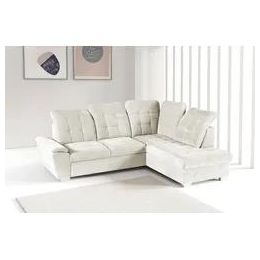 Ecksofa WERK2 "Brindisi, Multifunktion, bequem & komfortabel, Breite 263cm, L-Form", beige (creme), B:263cm H:105cm T:212cm, 92% Polyester, 8% Nylon, Sofas, Ecksofa, mit verstellbaren Kopfteilen, Bettfunktion & Bettkasten