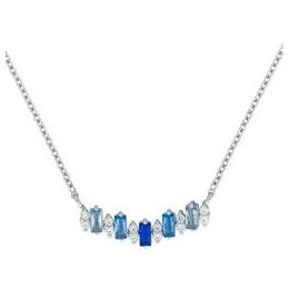 Kette mit Anh&auml;nger Firetti "Schmuck Geschenk Silber 925 Halsschmuck Halskette Ankerkette", blau (silberfarben, dunkelblau, hellblau, kristallwei&szlig;), Halsketten, Damen, Silber 925 (Sterlingsilber), L: 45 B: 1,2mm, mit Zirkonia (synth.), B:1,2mm
