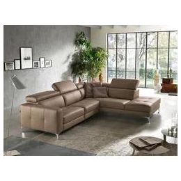 Ecksofa Egoitaliano "Matt, hoher Sitzkomfort und aufwendige Detailverarbeitung, L-Form", beige (safari), B:285cm H:100cm T:221cm, Leder &raquo;BULL&laquo; (echtes Rindsleder). Geschliffenes, pigmentiertes und behandeltes Rindsleder mit einer Dicke von 1, 3-1, 5 mm. Dieses Leder zeigt eine ziemlich weiche Hand mit einem halb undurchsichtigen Aussehen. Es handelt sich um ein gesch&uuml;tztes Leder. Eine leichte Deck