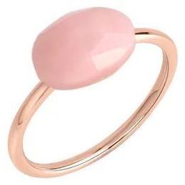Fingerring JAMELLI "Silber 925 ros&eacute;-vergoldet mit einem pinken Opal 10x7mm" Gr. 58, rot, Fingerringe, Damen, 058 (18,5), 1,7, Silber 925 (Sterlingsilber), Fingerring