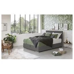 Boxbett COTTA "Tom mit Bettkasten, Topper und Zierkissen", grau (anthrazit), B:125cm L:209cm, Komplettbetten, Bett Betten mit Bettkasten, Bestseller, Unser Dauertiefpreis, Topseller