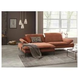 Ecksofa W.Schillig "enjoy&MORE", orange (living coral w82), B:294cm H:87cm T:185cm, Schlingenpolgewebe W82 (74% Polyacryl, 26% Polyester), Sofas, Ecksofa, in Living coral, F&uuml;&szlig;e schwarz pulverbeschichtet, Breite 294 cm