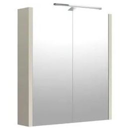 Badezimmerspiegelschrank Welltime "Joy", grau (taupe), B:58,2cm H:65cm T:12cm, FSC-zertifizierter Holzwerkstoff, Schr&auml;nke, Breite 78 cm, mit 2 T&uuml;ren, mit LED, IP 44