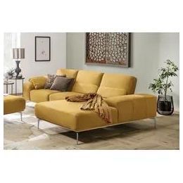 Ecksofa W.Schillig "run, Designsofa, bequem, L-Form", gelb (sunrise z73), B:299cm H:88cm T:178cm, Longlife Xtra-Leder Z73: Naturwalkleder der Luxusklasse aus den erlesensten Rohh&auml;uten. Hautst&auml;rke 1, 1 &ndash; 1, 3 mm;ROHLEDER Jacquard-Flachgewebe Q2 W60 (63% Polyester, 37% Polyacryl);ROHLEDER Chenille-Flachgewebe Q2 W77 (68% Polyacryl, 32% Polyester);Stoff S37 (100% Polyester), Sofas, Ecksofa, mit elega