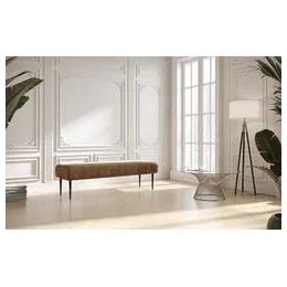 2,5-Sitzer Home Affaire "Amber", braun (chocco), B:139cm H:52cm T:54cm, 100% Polyester, Sofas, mit Knopfheftung,in verschieden Stoffarten