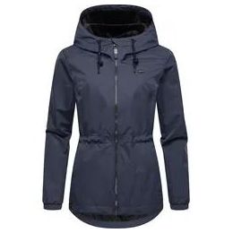Outdoorjacke Ragwear "Dankka Tech", Damen, Gr. 4XL (48), blau (navy), Obermaterial: 100% Polyester. Innenfutter: 100% Polyester, figurumspielend h&uuml;ftbedeckend, &Auml;rmel ohne &Auml;rmelschlitz elastischer Bund mit innenliegendem Gummizug, Jacken Outdoorjacke, Stylische Damen &Uuml;bergangsjacke aus wasserdichtem Material