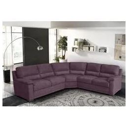 Ecksofa Egoitaliano "Doris, modernes Designerecksofa in hochwertigen Microfaserqualit&auml;ten", lila (plum), B:266cm H:90cm T:246cm, Luxus-Mikrofaser BLUSH (100% Polyester) ist ein innovatives Mikrofasergewebe mit wasser- und fleckenabweisenden Eigenschaften. Sie verhindert das Eindringen von Fl&uuml;ssigkeiten und &Ouml;len in das Textilgewebe. Mit einer neutralen Seifenl&ouml;sung k&ouml;nnen Flecken von Kaffee, Tee, W