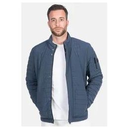 Steppjacke NEW CANADIAN, Herren, Gr. 54, blau (dunkelblau, denim), 85% Polyamid, 15% Elasthan, unifarben, kurz, hoch geschlossener Ausschnitt, Jacken Steppjacke, mit praktischer Armtasche